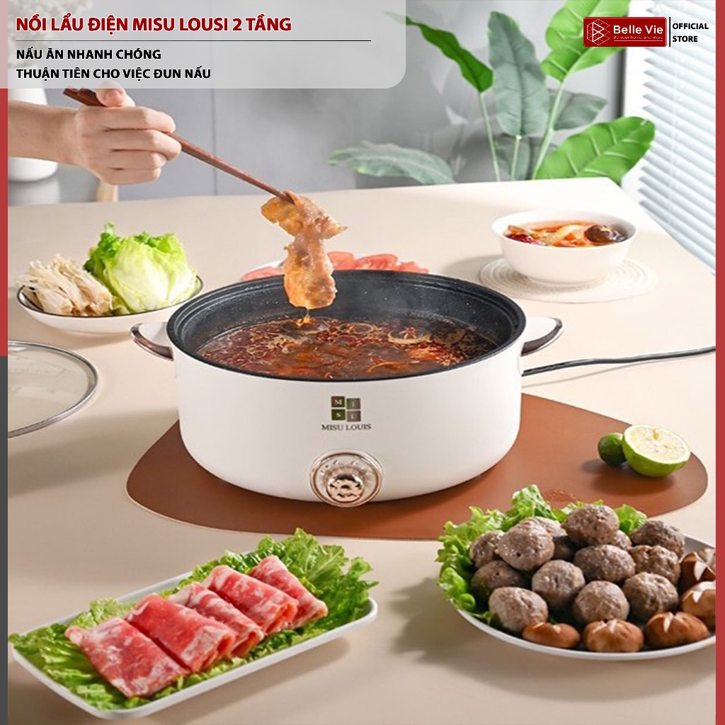 Nồi Lẩu Điện Đa Năng Cao Cấp MISU LOUIS Dung Tích 4L, Chống Dính, Đường ...