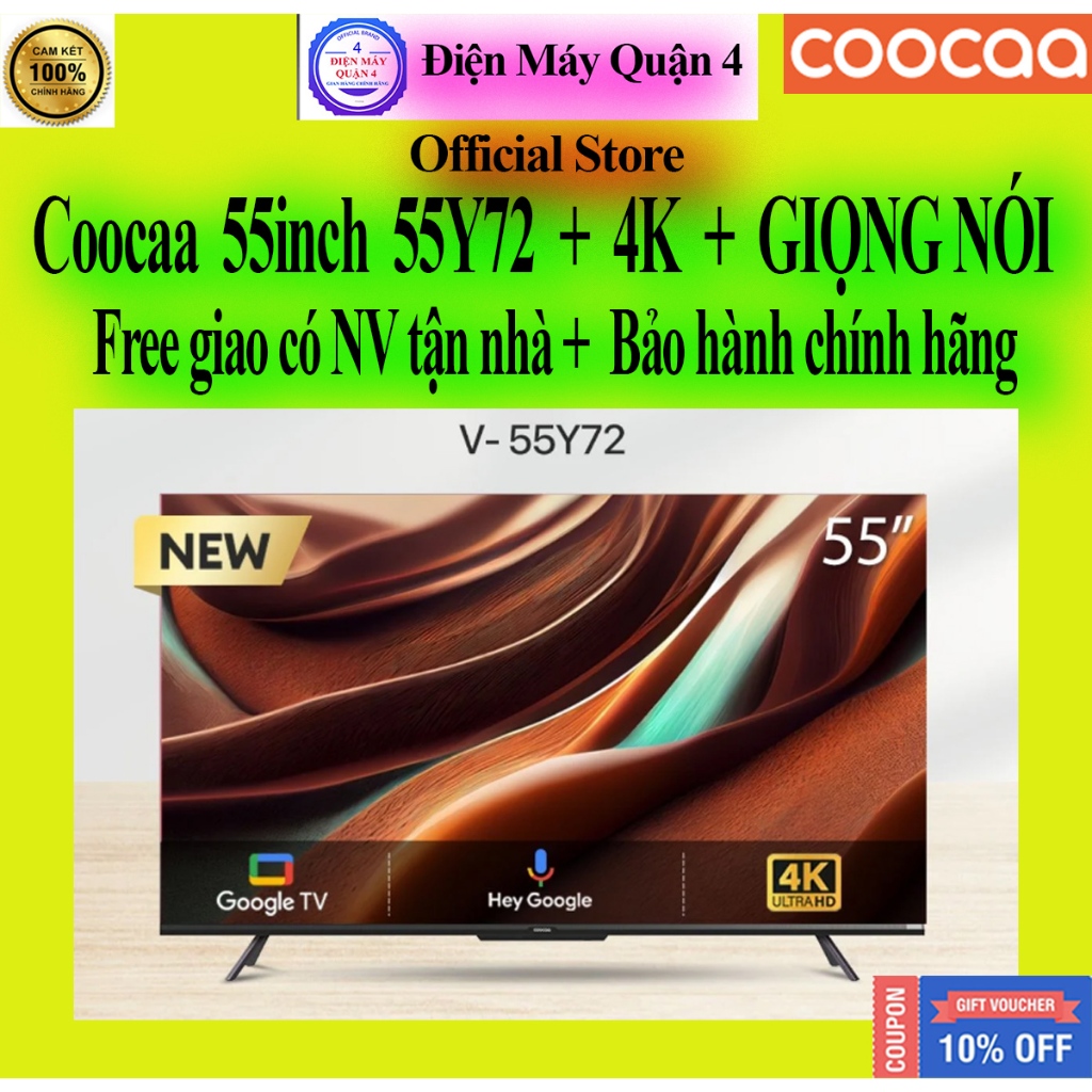 Coocaa 55Y72 -- Google Tivi Coocaa 4K 55 inch 55Y72 - Hàng chính hãng ...
