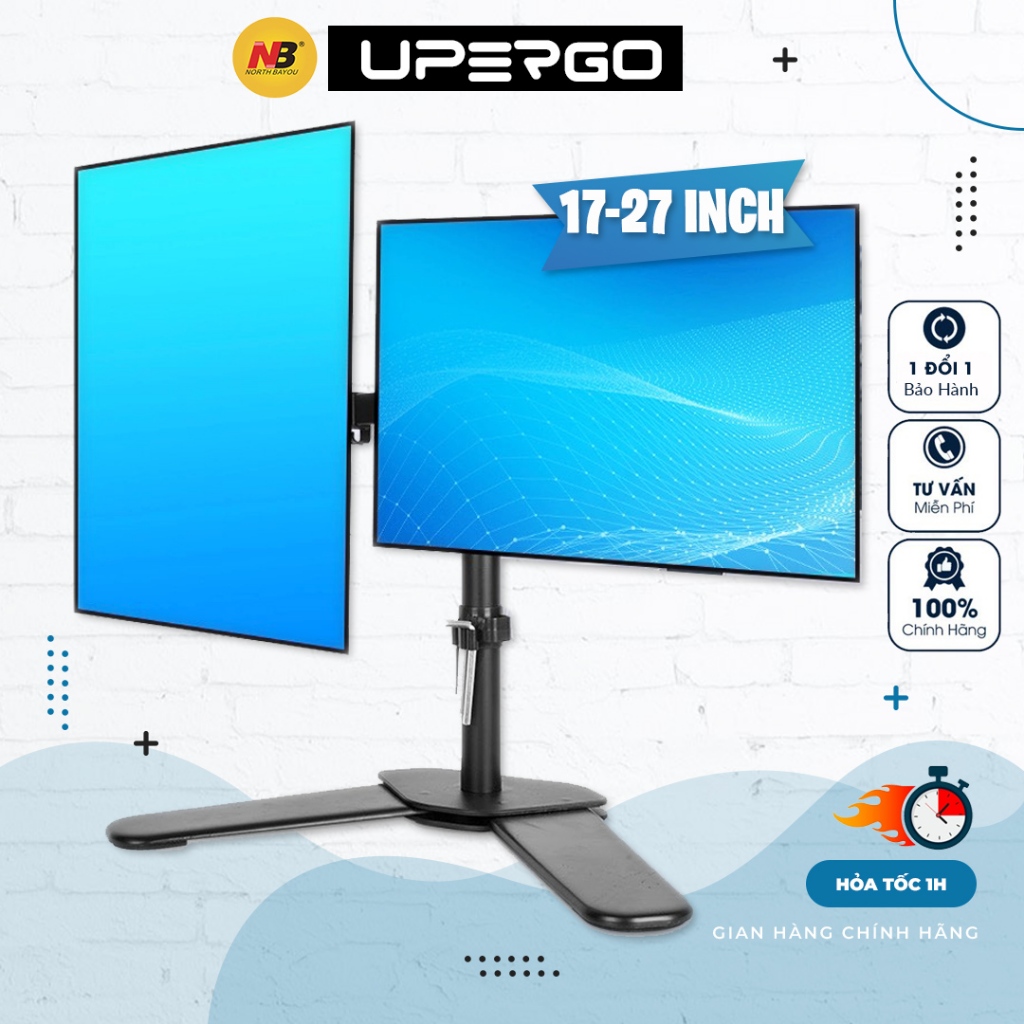 M042 | Giá Treo 2 Màn Hình M042 Chân Để Bàn Tương Thích Màn 17-27 Inch - Tải Trọng 8Kg | Shopee ...