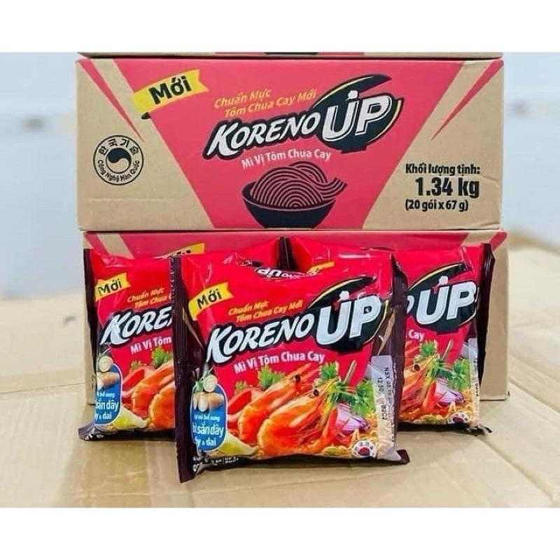 Thùng mì Koreno UP tôm chua cay 20 gói | Shopee Việt Nam