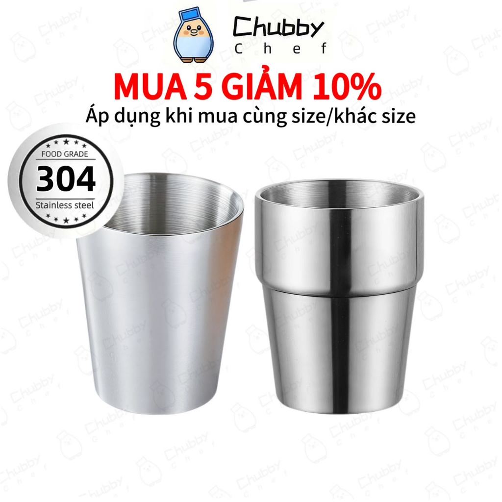 ly inox 304 Cốc uống bia 2 lớp Chubby Chef kiểu dáng đơn giản, sang ...