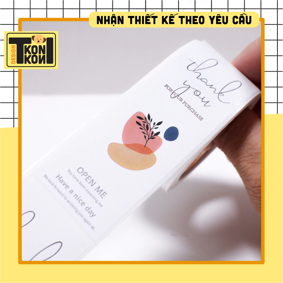[SẴN NHIỀU MẪU] Set 100 Tem Thank You Size 9x3 cm Decal Dán Hộp Carton ...