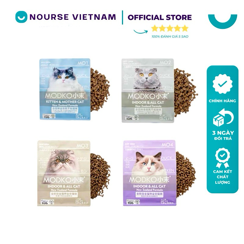 Hạt cho mèo Modko thức ăn cho mèo con mèo bầu và mọi lứa tuổi tăng cân ...