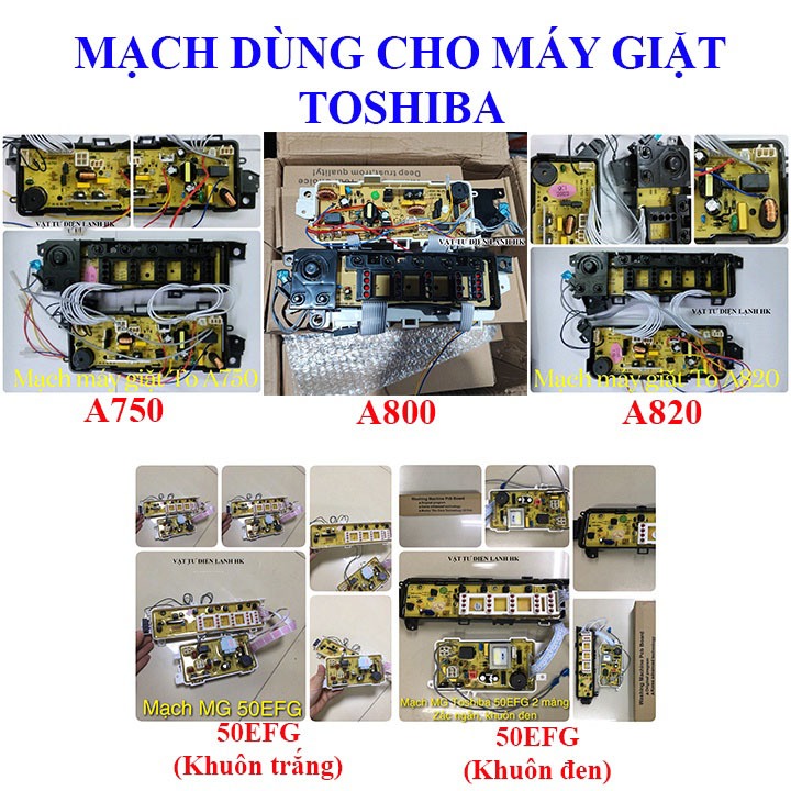 Bo mạch máy giặt TOSHIBA AW-A750 A800SV WB AW-A820SV A750 A800 A800WB ...