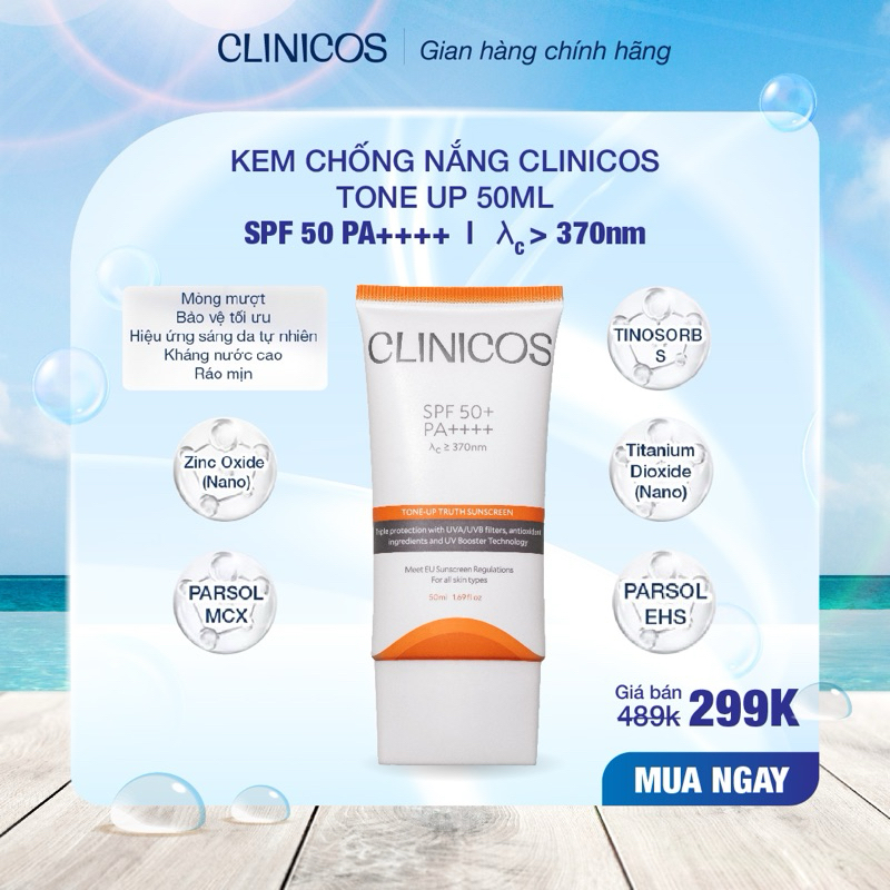 KEM CHỐNG NẮNG CLINICOS SUNCREEN 50ml | Shopee Việt Nam