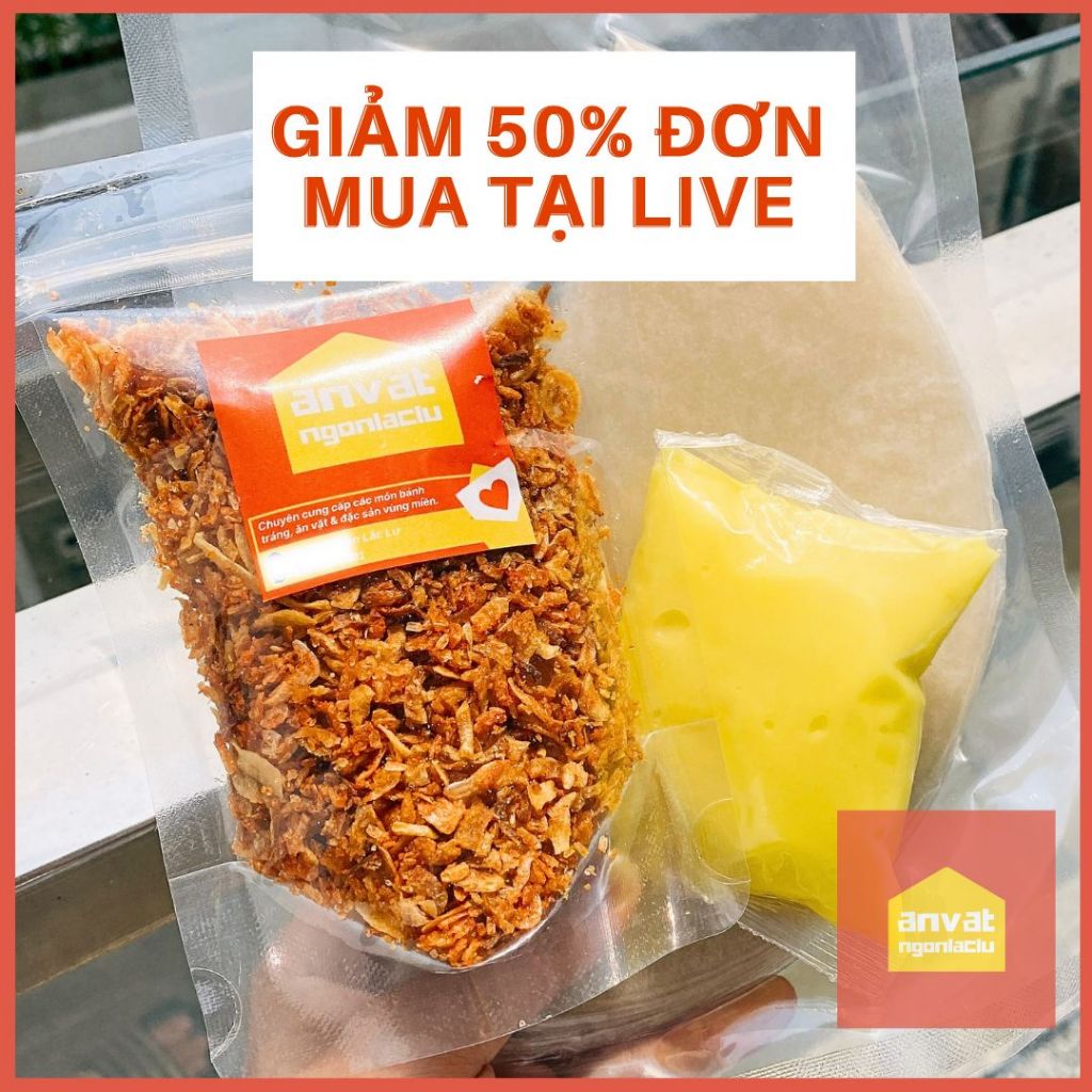 (CÓ BƠ) COMBO BÁNH TRÁNG MUỐI RUỐC HÀNH PHI (200G BÁNH TRÁNG + 100G ...