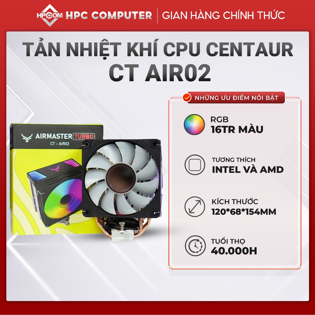 Tản nhiệt CPU Centaur CT-AIR02 hiệu suất ổn đinh, độ bền cao - Hàng ...
