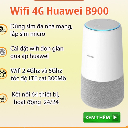 Bộ Phát Wifi 4G Huawei B900 AI Cube Tốc Độ LTE CAT6 300Mb - Băng Tần ...