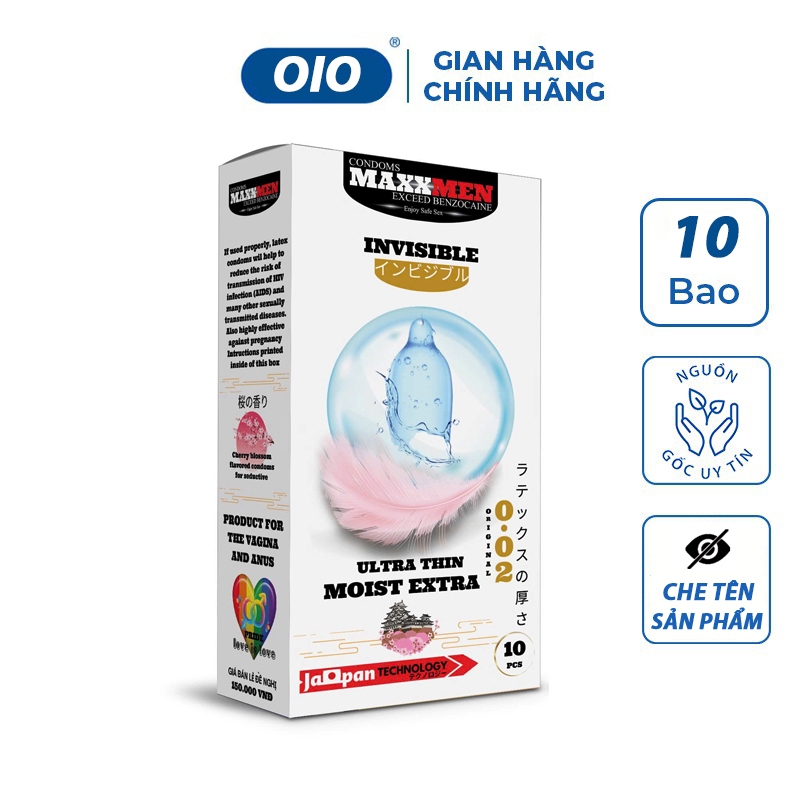 Bao cao su 49mm Maxxmen Invisible hương hoa anh đào size nhỏ siêu mỏng kéo dài thời gian quan hệ ...