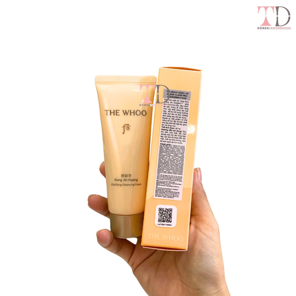 [NEW] Whoo vàng Sữa Rửa Mặt Whoo Gongjinhyang Clarifying Cleansing Foam chống lão hóa 40ml ...