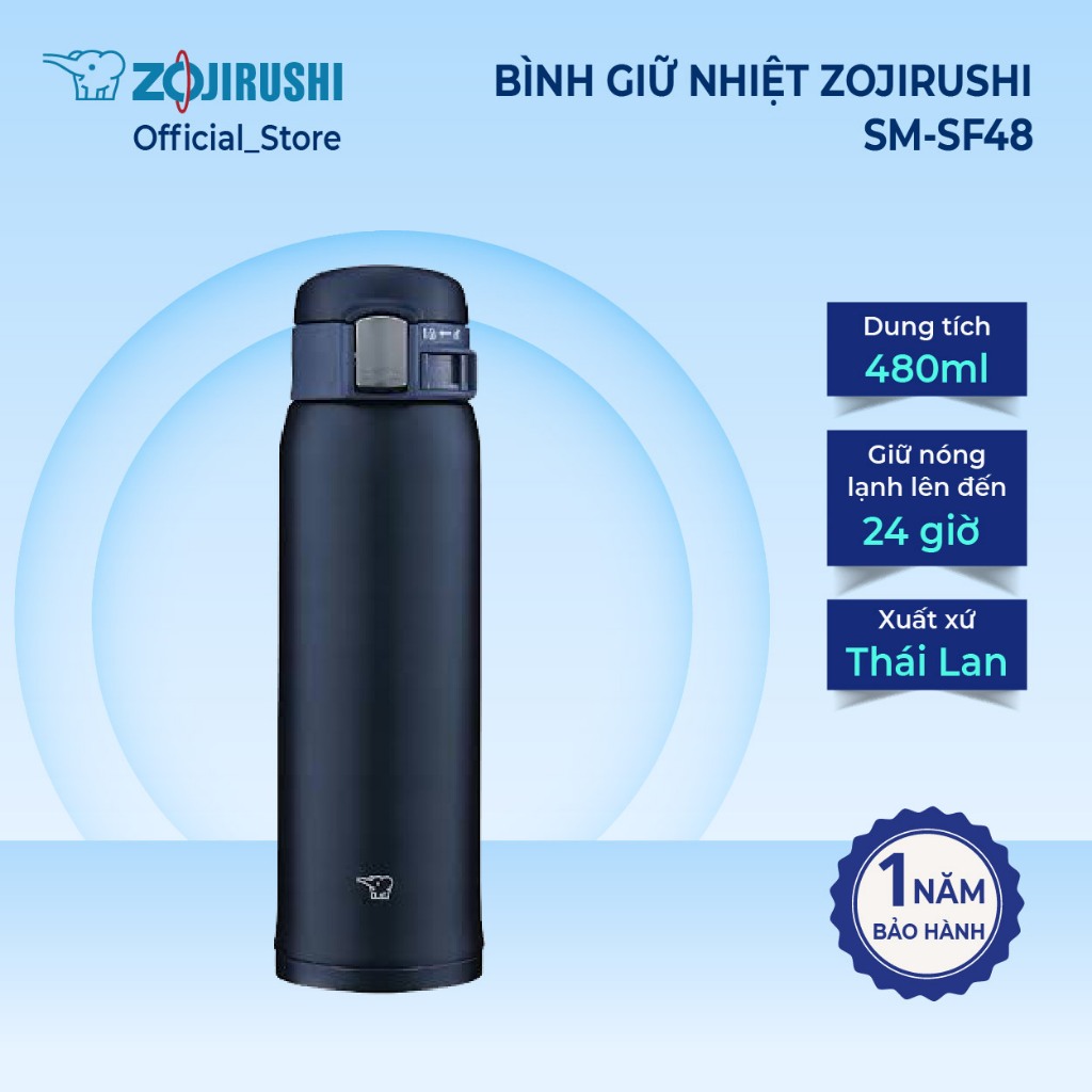 Bình giữ nhiệt lưỡng tính Zojirushi SM-SF48-AD 480ml( màu xanh đen), bảo hành 1 năm chính hãng ...