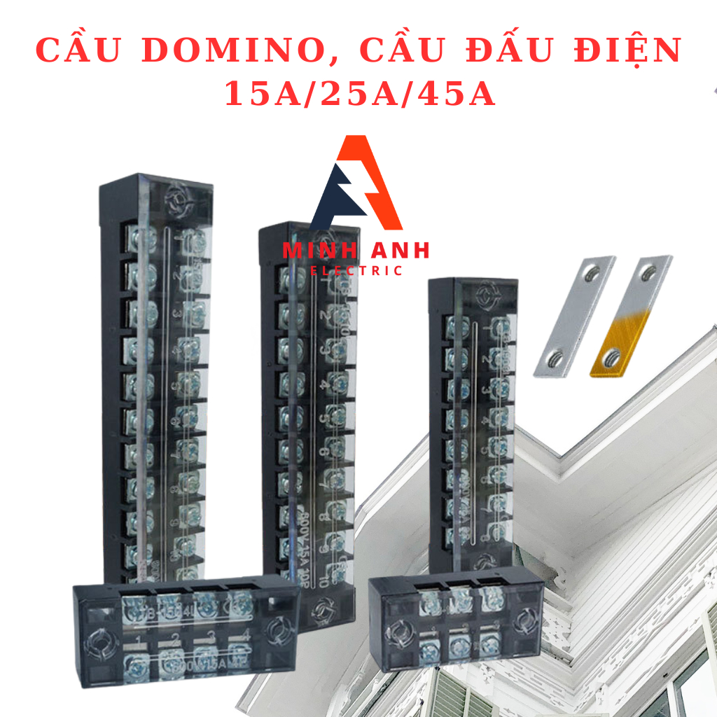 Cầu domino, cầu đấu điện 15A, 25A, 45A loại 4P, 6P, 12P | Shopee Việt Nam