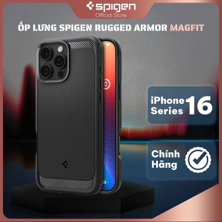 [MUA 1 TẶNG 1] Ốp Spigen Rugged Armor Magfit cho iPhone 16 series chính hãng | Shopee Việt Nam