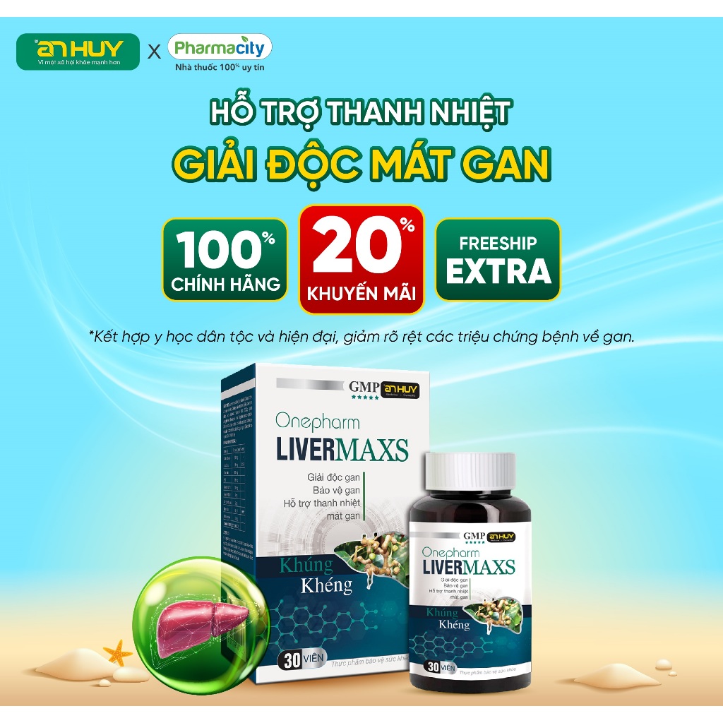 Viên uống bổ gan Onepharm Livermax, hỗ trợ thanh nhiệt, giải độc gan ...
