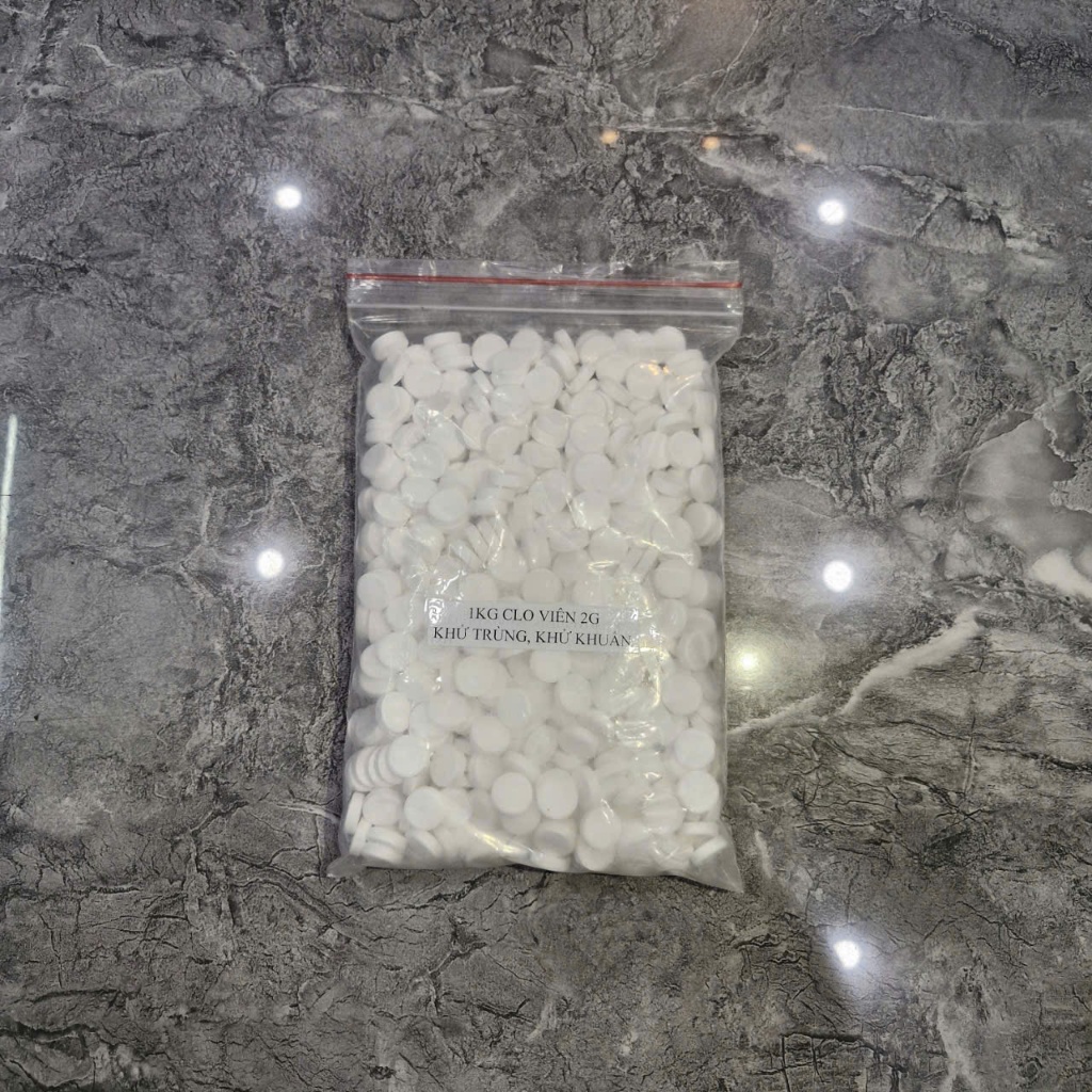 Clo viên 2g khử trùng nước - Clo tan nhanh 2gam xử lý nước hồ bơi, bể ...
