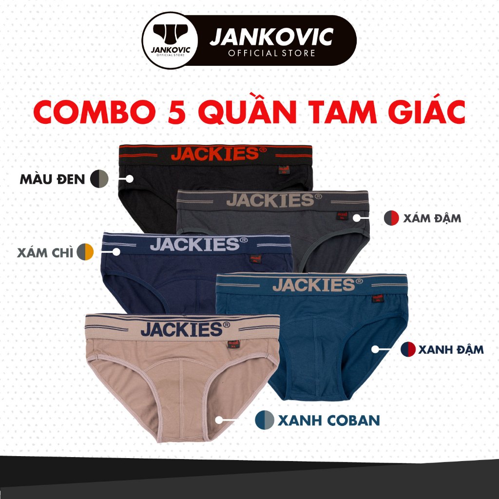 Set 3,5 Quần Lót Nam Tam Giác Jackies Cao Cấp, Chất Vải Cotton Mát Lạnh, Thiết Kế Form Dáng Cực ...
