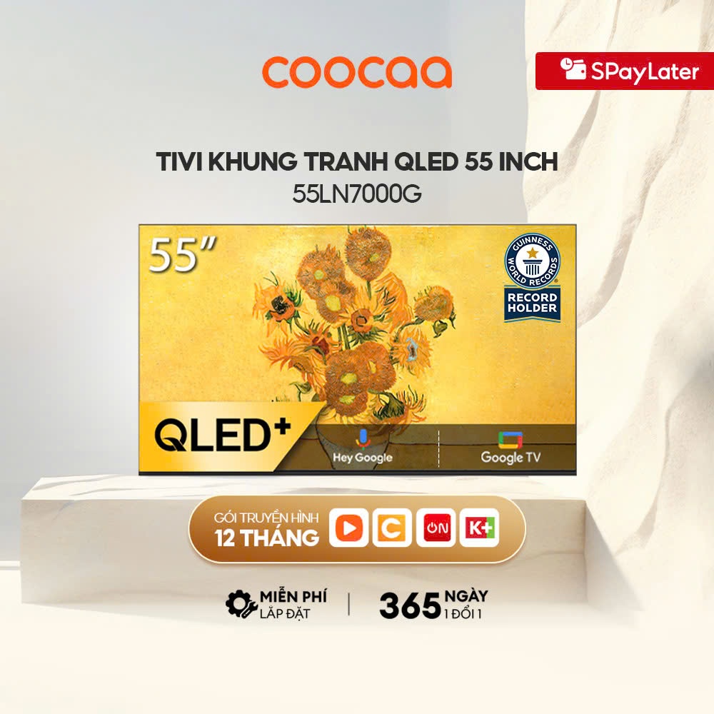 Smart tivi 55 inch Qled 4K tivi Khung Tranh Google Frame tivi coocaa ...