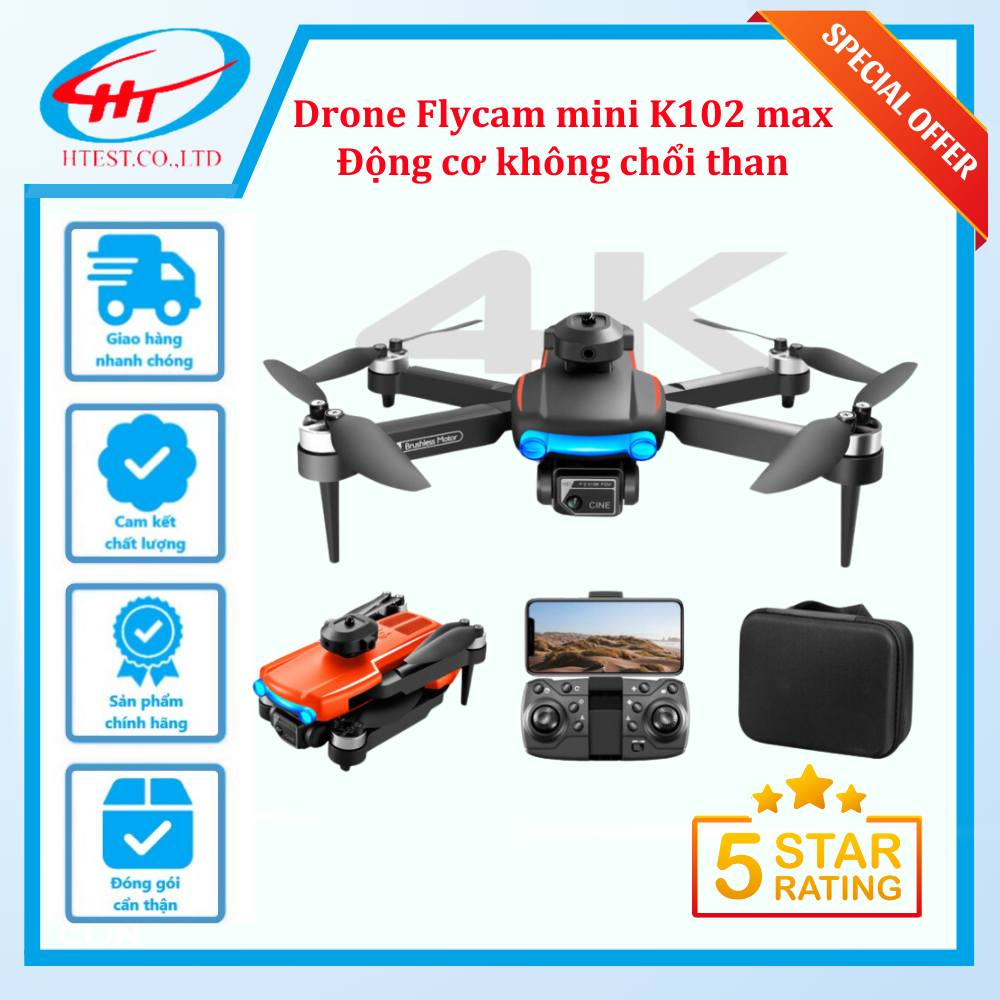 Drone Flycam mini K102 max – Động cơ không chổi than – 2 Pin | Shopee Việt Nam