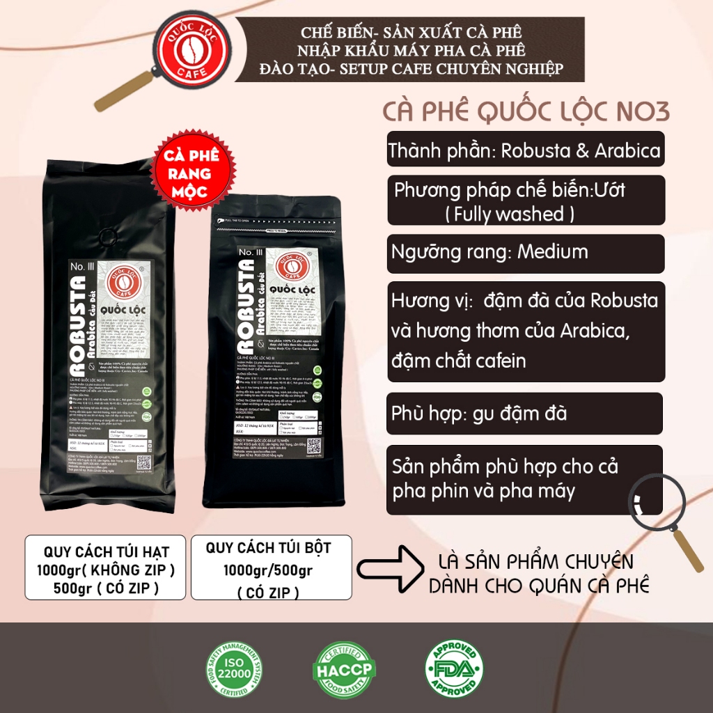 Cà Phê Rang Mộc Arabica Mix Robusta NO3 1kg - Pha Phin & Pha Máy - Quốc ...