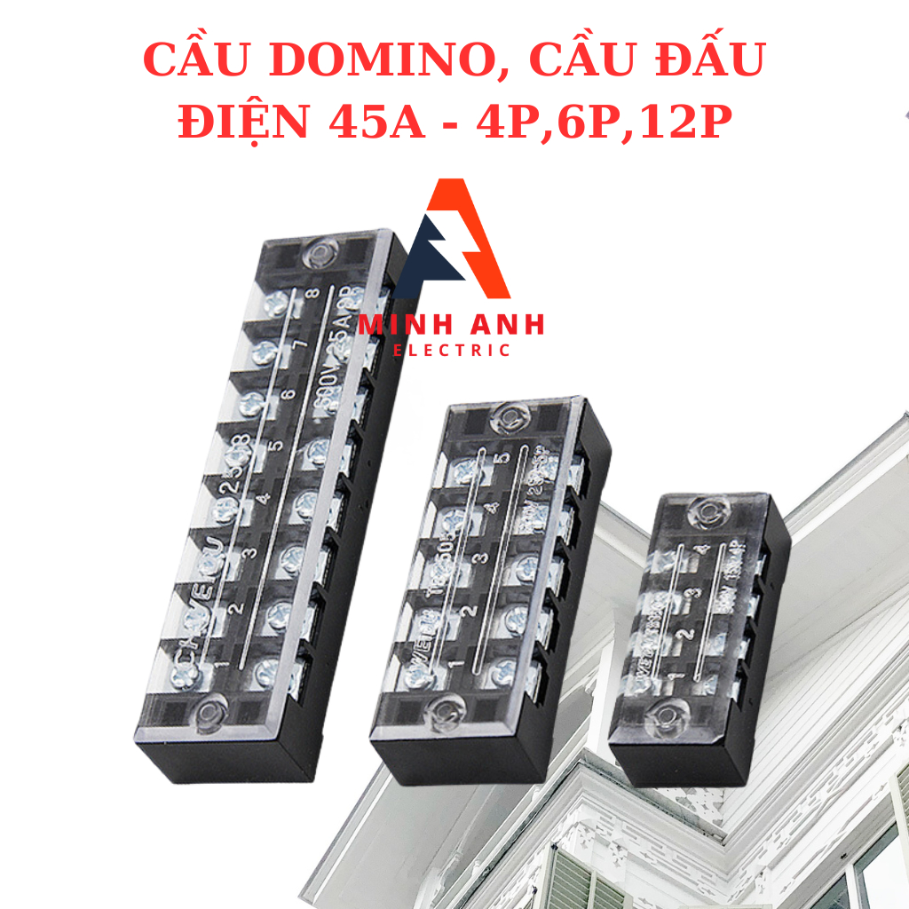 Cầu domino, cầu đấu điện 45A loại 4P, 6P, 12P | Shopee Việt Nam