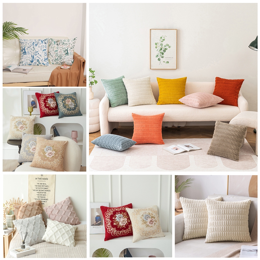 Vỏ gối vuông 45x45, vỏ gối sofa tựa lưng chất liệu nhung cao cấp decor ...