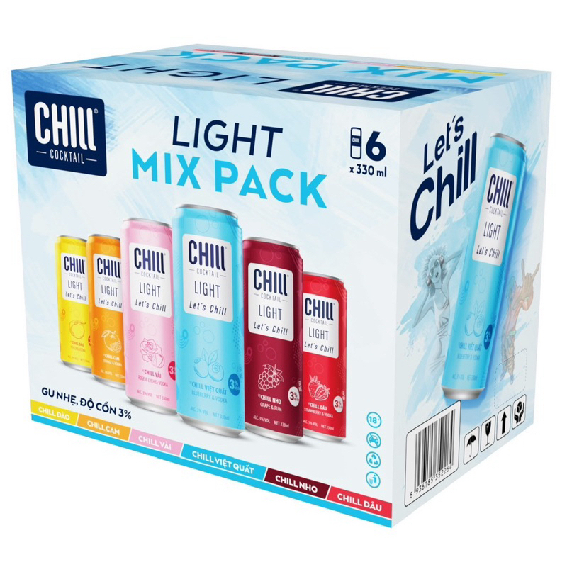 Thùng 6 lon Chill Cocktail mix vị 330ml/lon | Shopee Việt Nam
