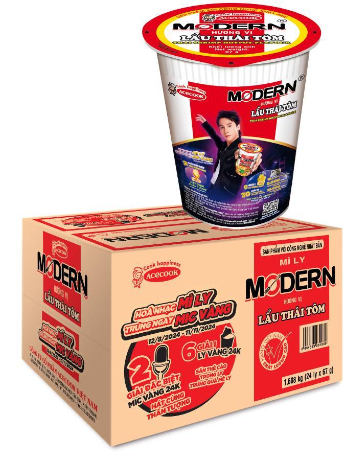 Thùng mỳ ly modern lẩu thái tôm - 24ly x 65g | Shopee Việt Nam