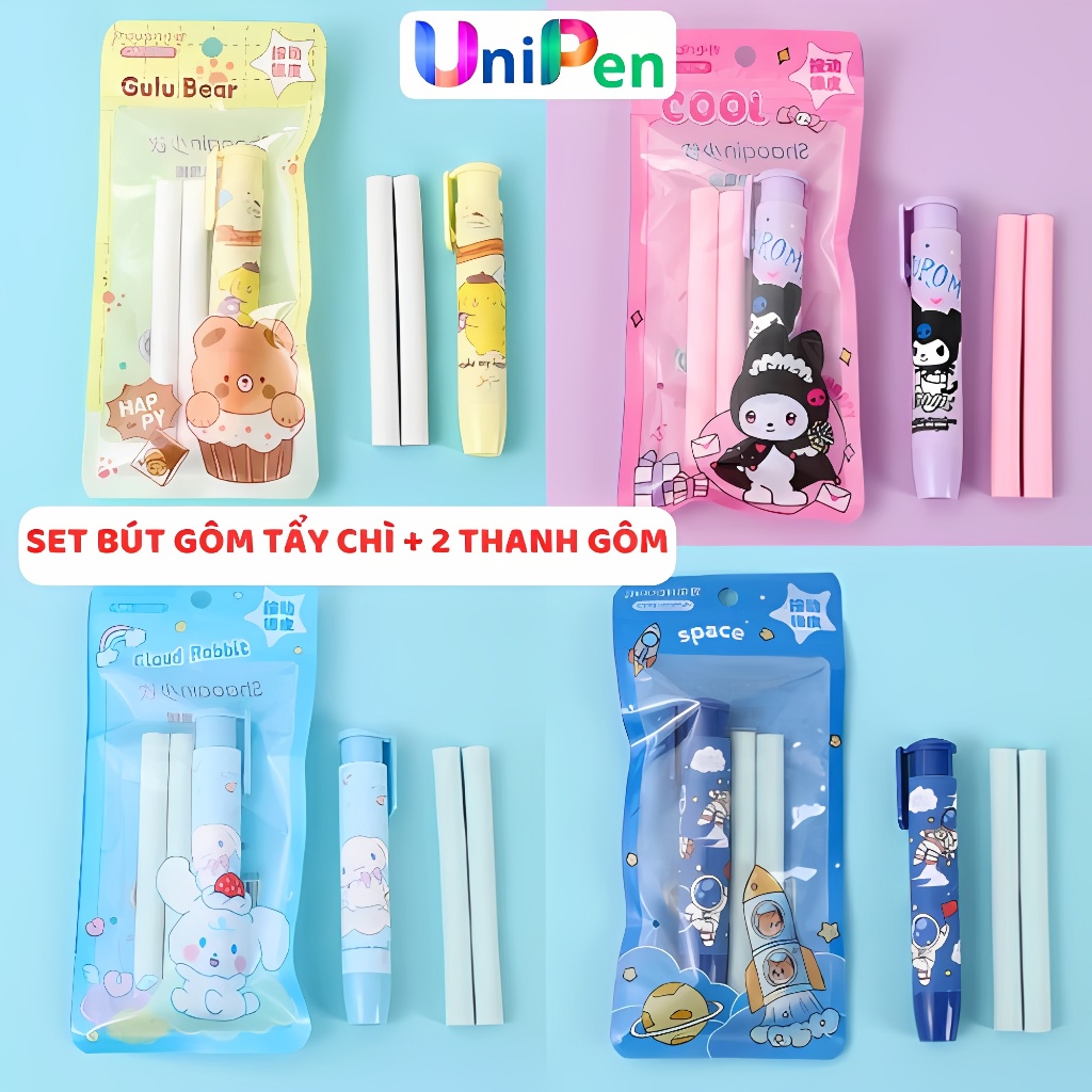 Túi Bút Gôm Tẩy Chì Kèm 2 Thanh Gôm Tẩy Bút Chì Siêu Sạch Không Bụi Cho ...
