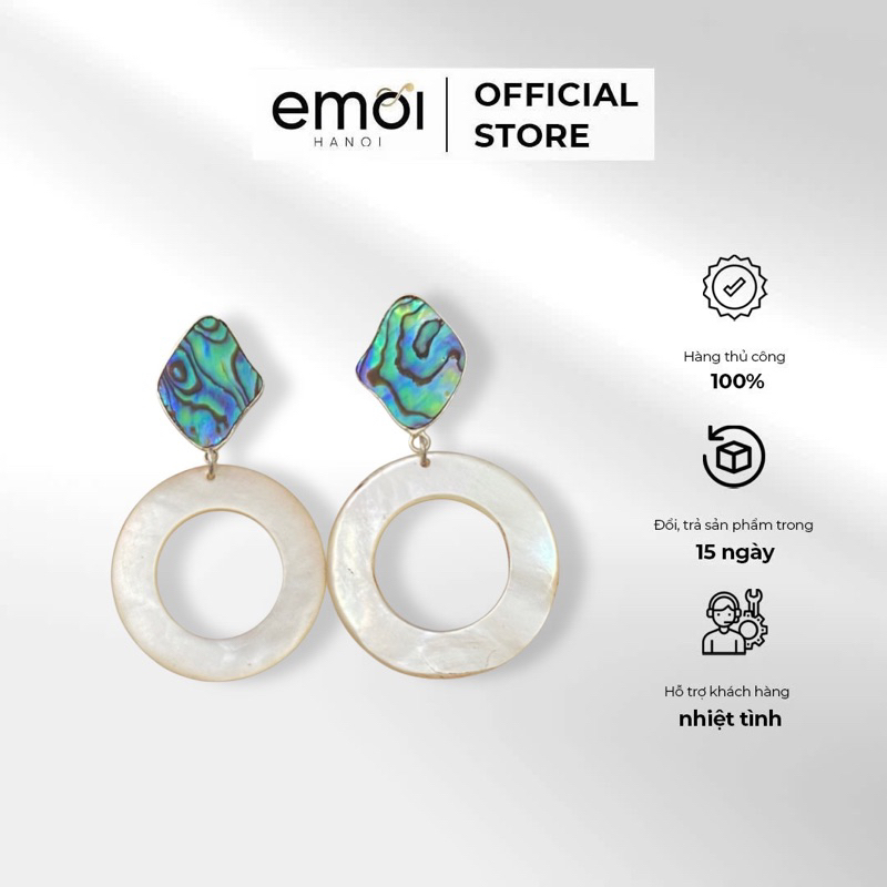 Bông tai CINCI HANOI khảm bào ngư Oceans KB47 | Shopee Việt Nam