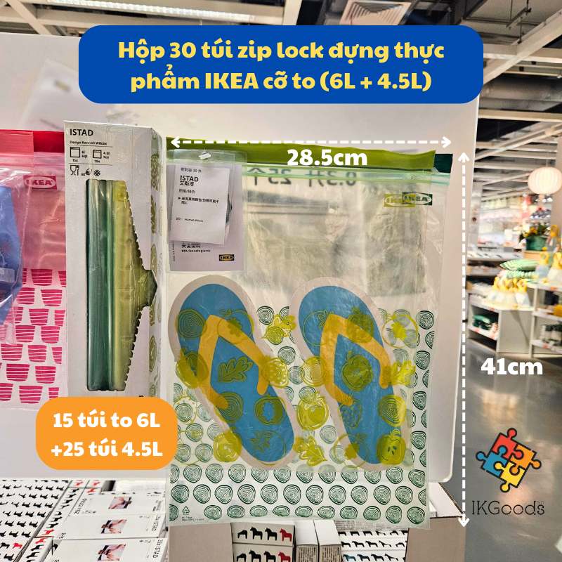 Hộp 30 túi zip lock đựng thực phẩm IKEA cỡ to (6L + 4.5L) | Shopee Việt Nam