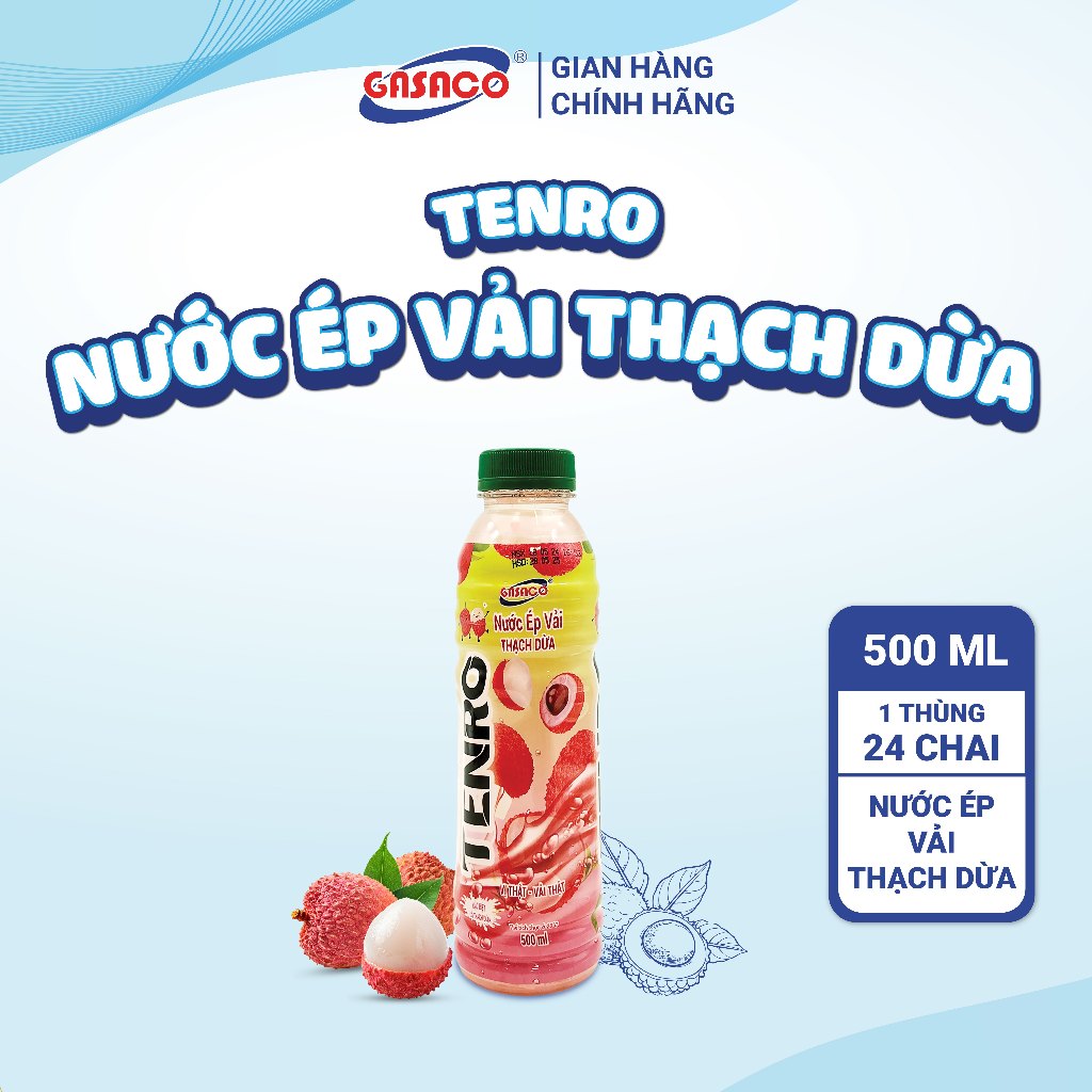Nước Vải Thạch Dừa Tenro Gasaco 500ml Chuẩn Vị Trái Cây | Shopee Việt Nam
