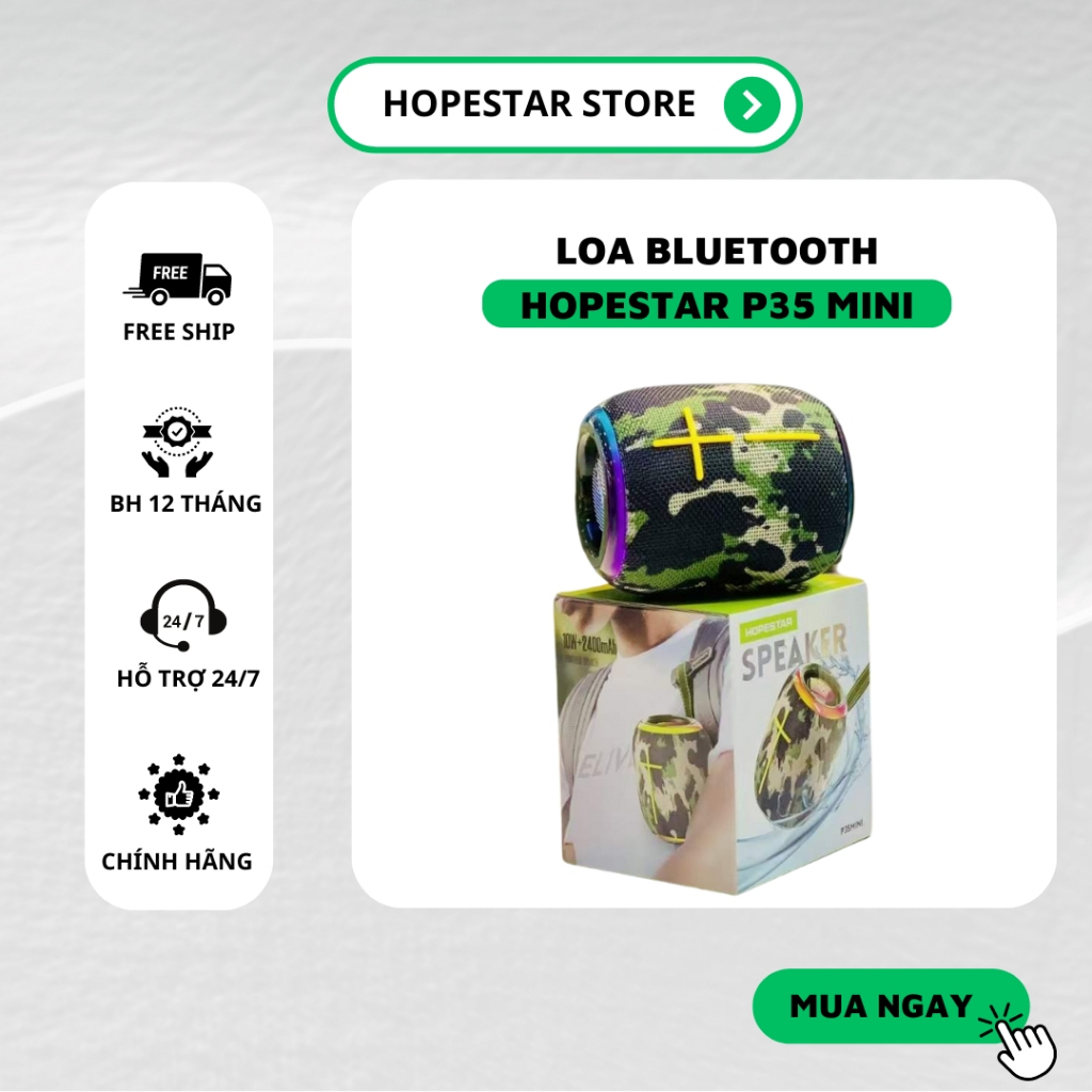 Loa Bluetooth Hopestar P35 Mini Công Suất 10W Bass Mạnh, Chống Nước ...