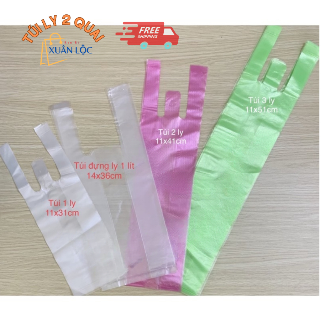 Túi đựng ly 2 quai loại 1ly, 2ly, 3ly tiết kiệm, ly 1 lít - tiện lợi ...