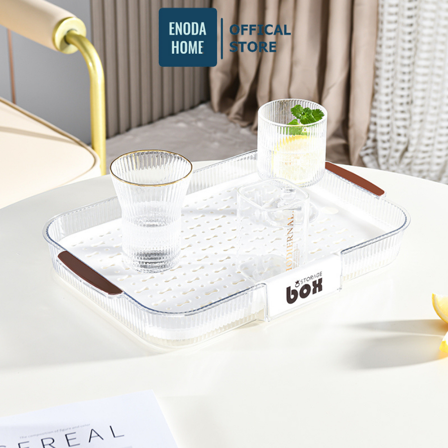 Khay Úp Ly Cốc ENODA HOME, Khay Trà Nhựa PP Hai Lớp Trong Suốt KhayN001 | Shopee Việt Nam