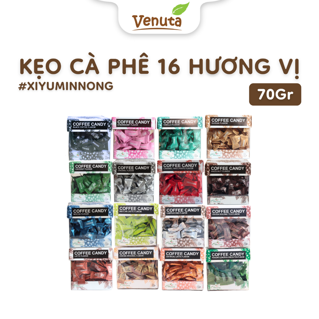 Kẹo cà phê 16 hương vị không đường Xiyu Minnong - 70g | Shopee Việt Nam