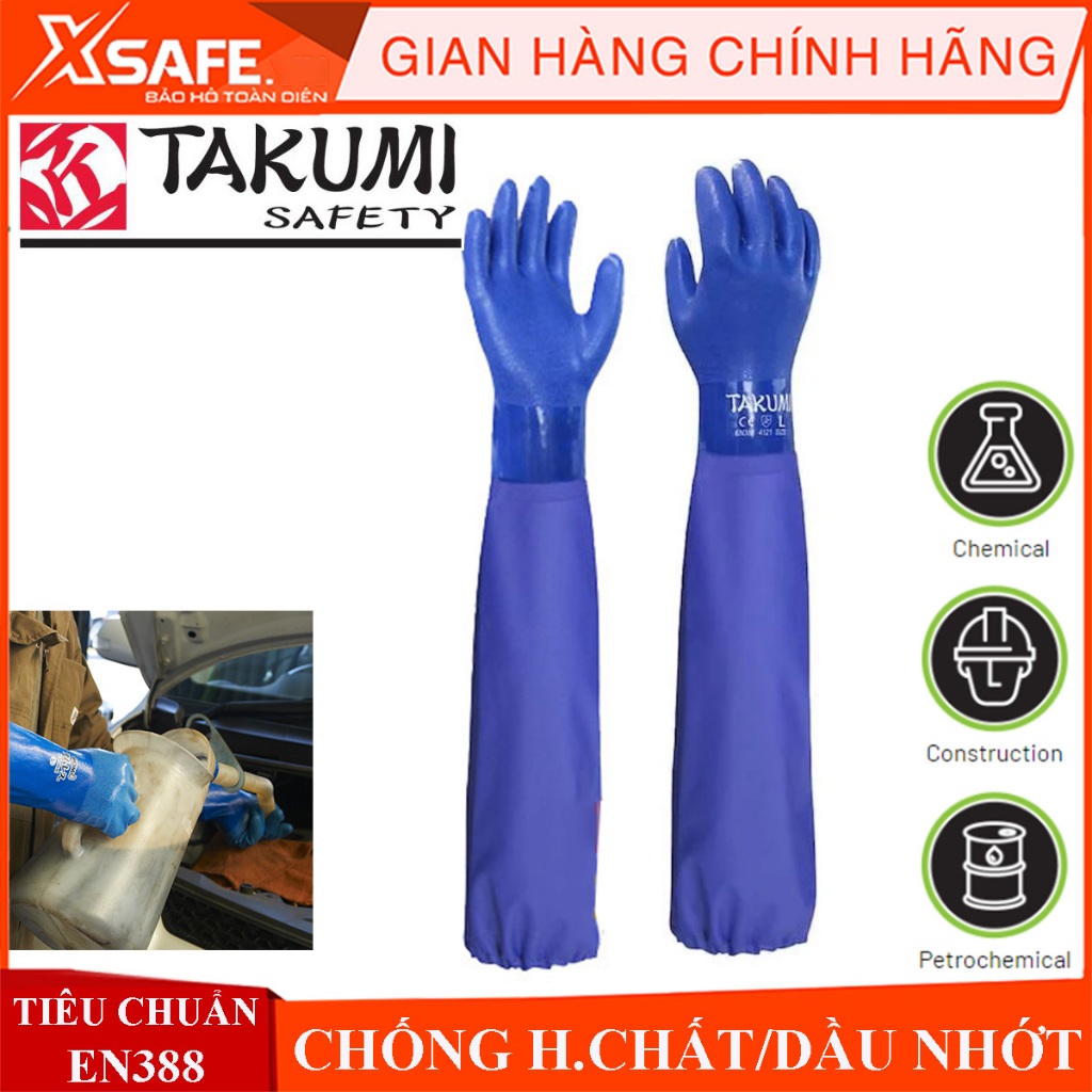 Găng tay chống hóa chất Takumi PVC600X găng tay chống axit - dầu nhớt ...