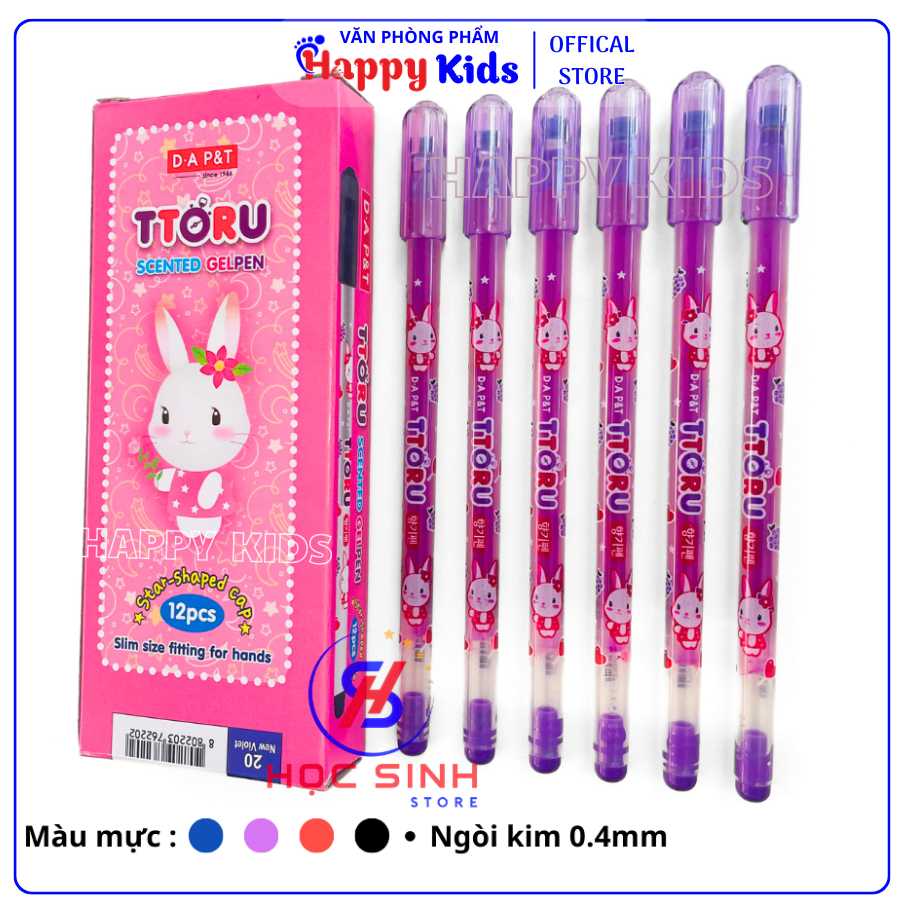 Hộp 12 Cấy Bút Nho Ttoru Ngòi Nhỏ 0.4mm D.A P&T Hàn Quốc, Mực Đậm Không ...