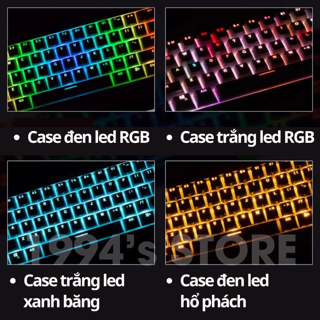 RK61 HOTSWAP - Bàn Phím Cơ Không Dây RK61 Version 4 - LED RGB Custom - Bluetooth 5.1 - Cáp Type ...