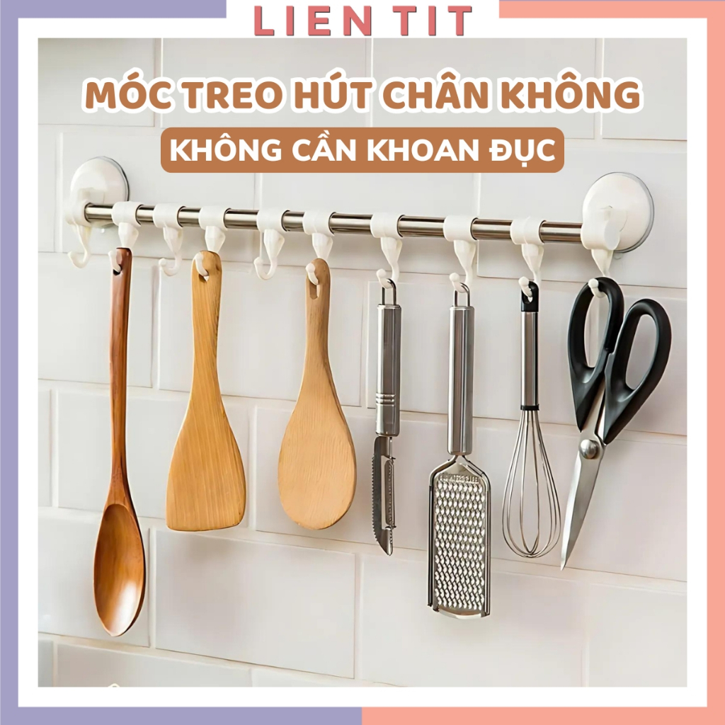 Móc Treo Đồ Hít Chân Không Chịu Lực Tốt, Thanh Treo Đồ Dính Tường Nhà Tắm Nhà Bếp, Treo Quần Áo ...