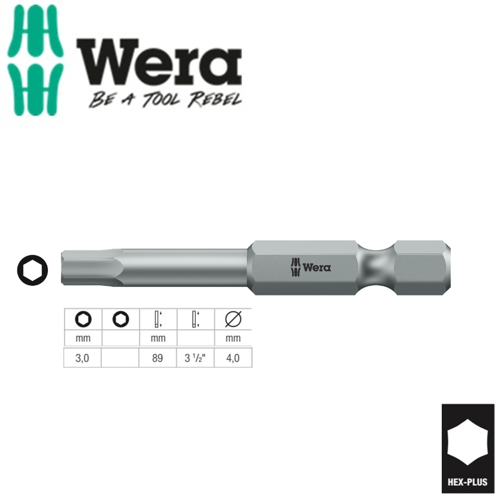 Đầu vít lục giác 3mm Wera 840/4 Z Hex-Plus 3,0 x 89 mm Wera 05059630001 | Shopee Việt Nam
