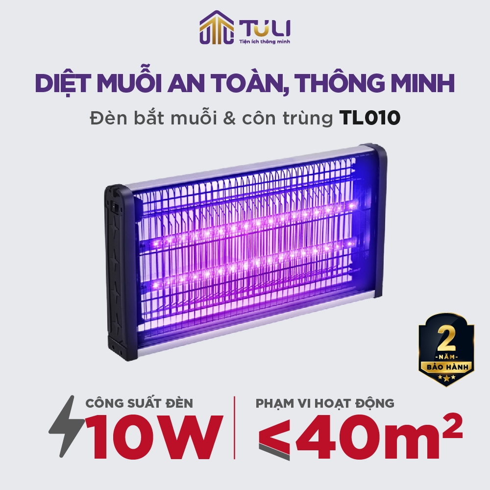 Đèn Bắt Muỗi TULI TL-010, C suất 10W, Thu Hút Diệt Côn Trùng, Hiệu Quả Không Độc Hại, BH 24 ...