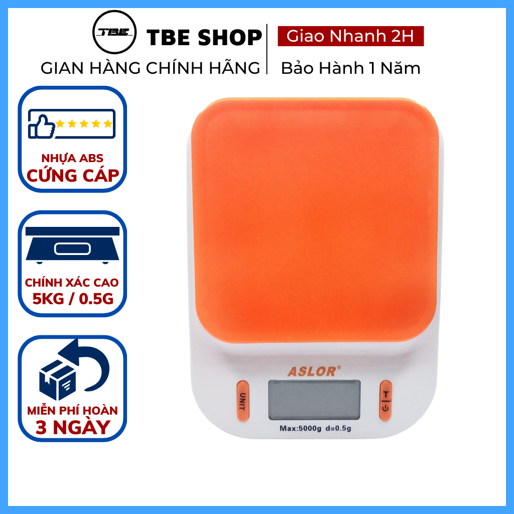 Cân Điện Tử Làm Bánh 5kg 0.5g Aslor Độ Chính Xác Cao Tặng Pin AAA ( Bảo Hành 1 Năm ) TBE Shop ...