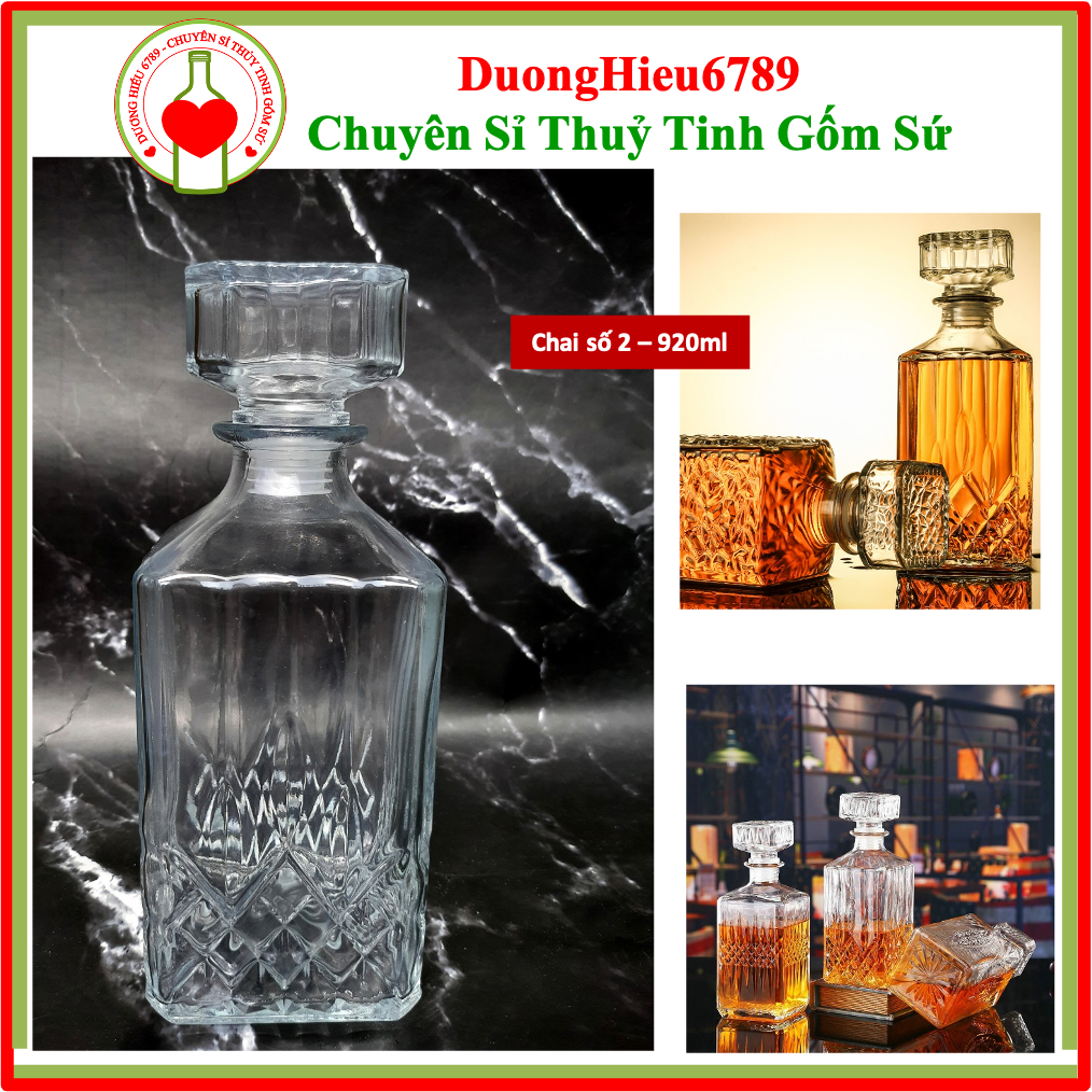 Chai, Bình Đựng Rượu Thủy Tinh Đẹp Cao Cấp 920ml - Mẫu Số 2 | Shopee Việt Nam