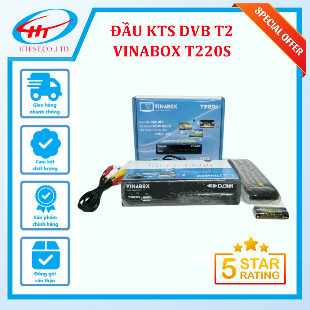 ĐẦU KTS DVB T2 VINABOX T220S + ANTEN KHUẾCH ĐẠI AVG | Shopee Việt Nam