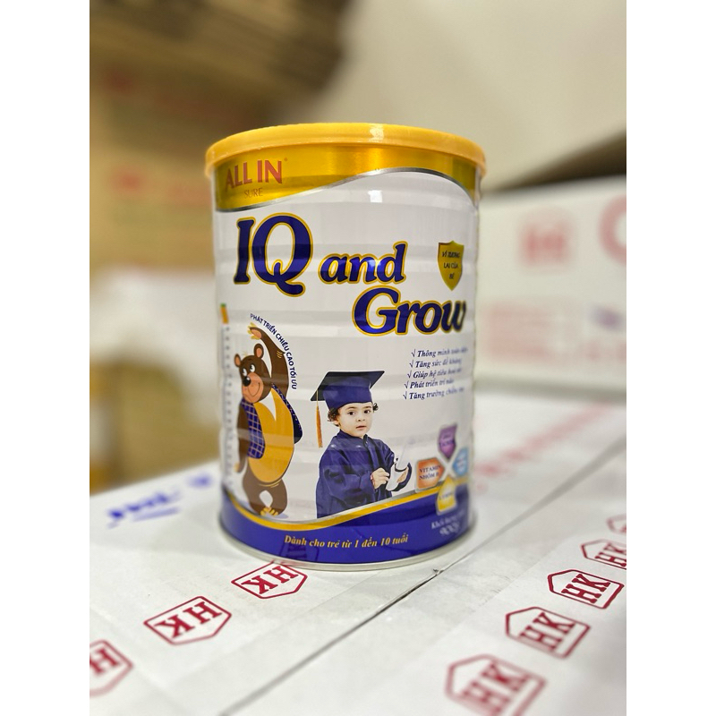 Sữa tăng trưởng chiều cao All in sure IQ Grow lon 900g (dành cho trẻ từ ...