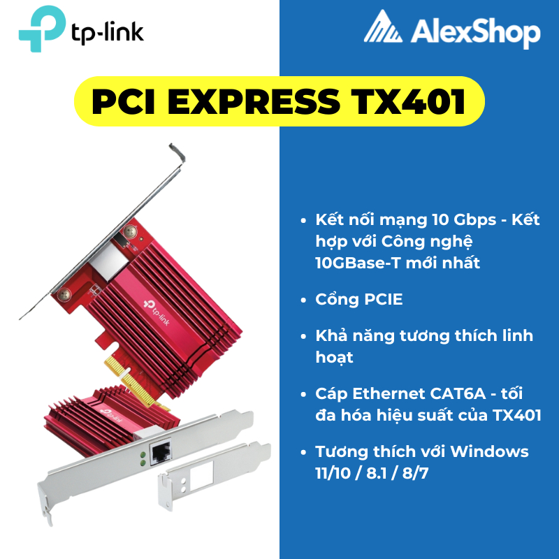 Card Mạng PCIE TP-Link TX401 Cổng Mạng 10 Gigabit Chính Hãng | Shopee ...