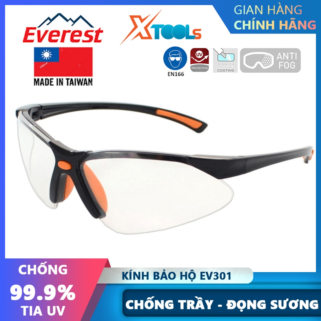 Kính bảo hộ lao động Everest EV301 - Mắt kính chính hãng chống bụi ...