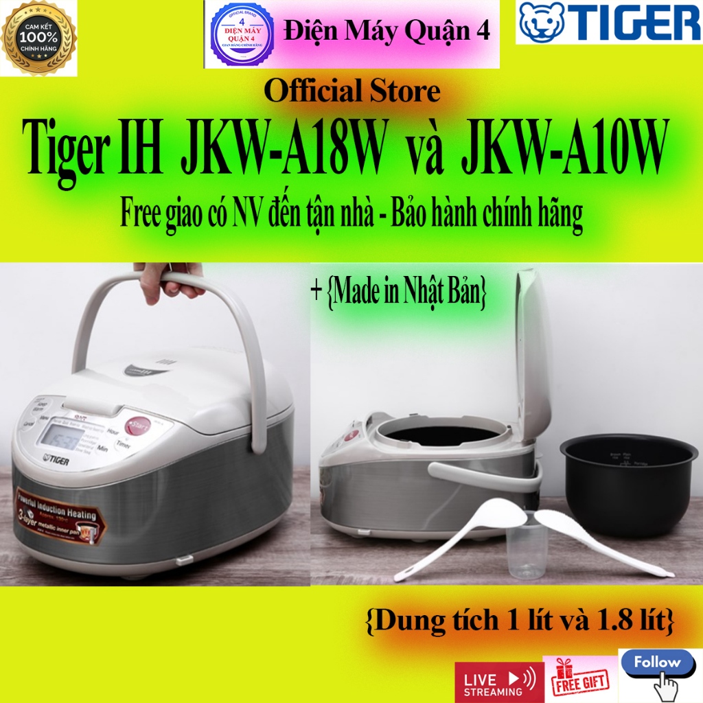 Nồi cơm điện cao tần Tiger 1 lít JKW-A10W - Hàng chính hãng - Sản xuất tại Nhật Bản | Shopee ...