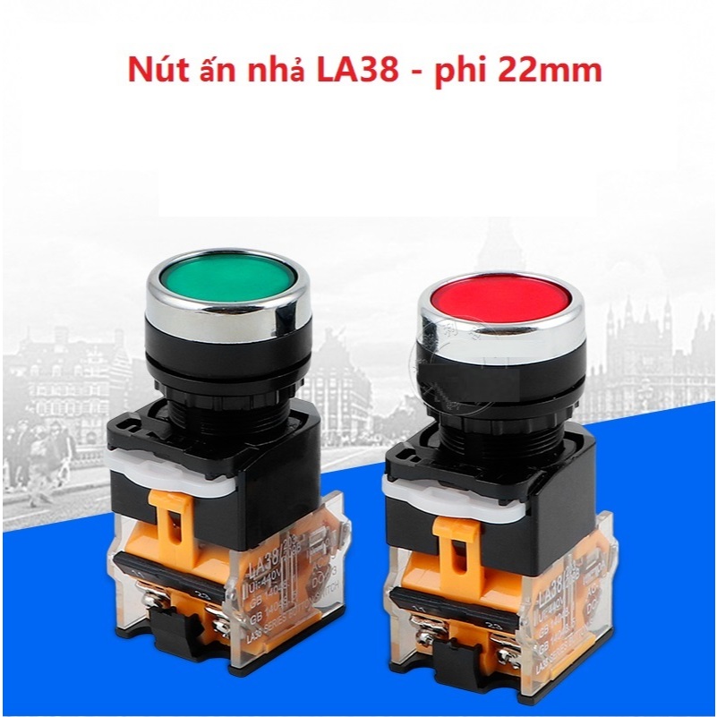 Nút ấn nhả LA38 phi 22mm xanh đỏ vàng - Nút nhấn đề tự nhả | Shopee Việt Nam