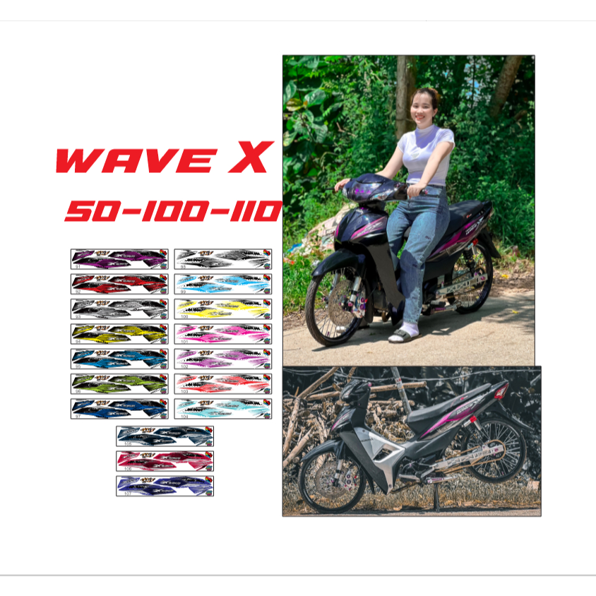 Tem wave X dán xe wave a 50-100-110 - chất liệu decal 3 lớp | Shopee ...
